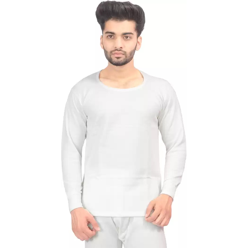 White Poly Cotton Thermal Tops - Companion